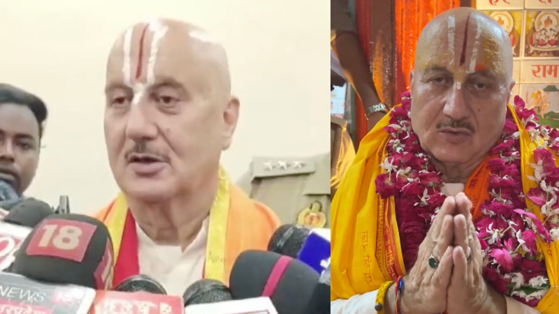 21 हनुमान मंदिर पर वीडियो सीरीज बना रहे अनुपम खेर, पहुँचे अयोध्या ...