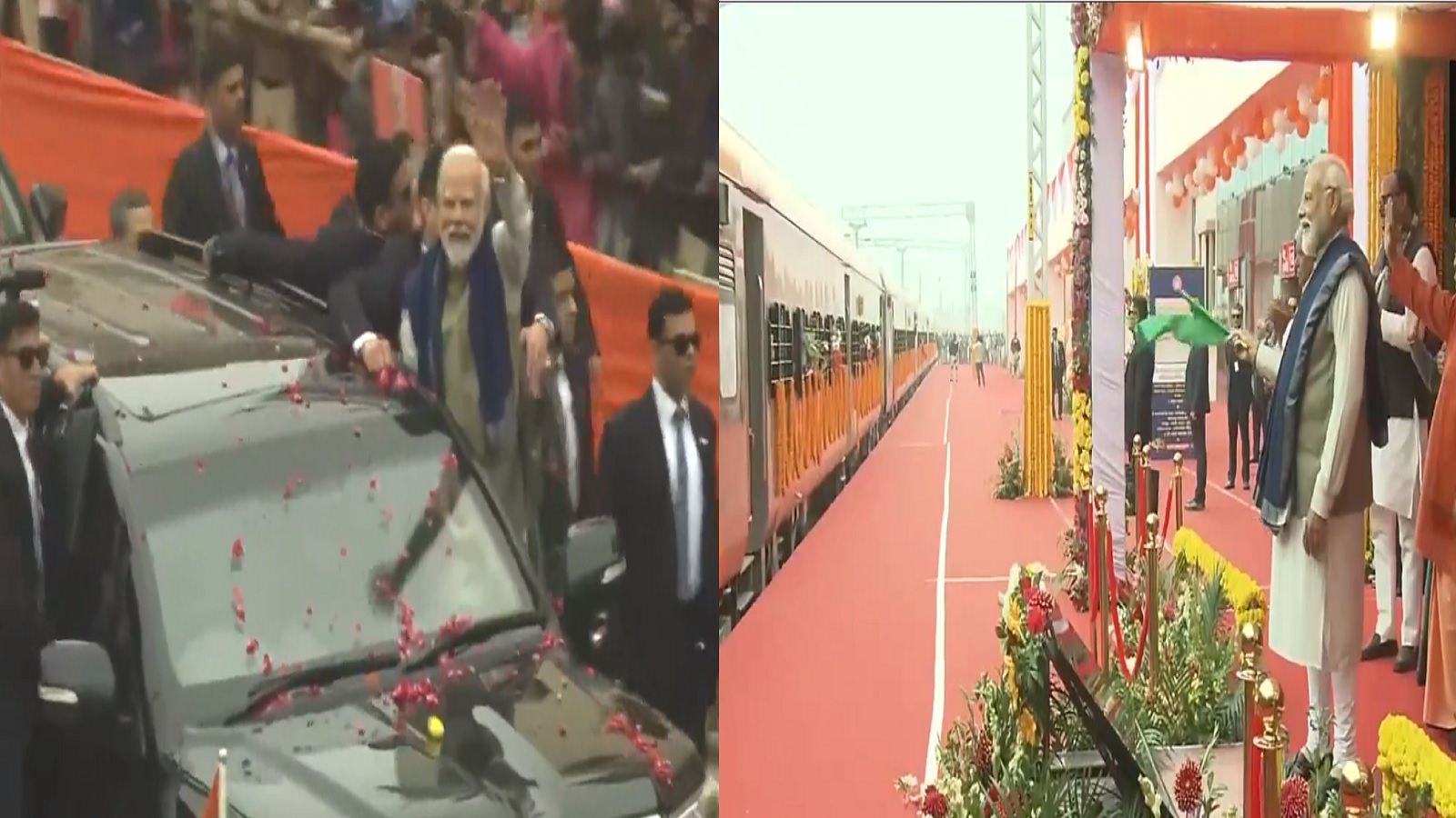 पुष्पवर्षा से PM मोदी का स्वागत, 'अयोध्या धाम रेलवे स्टेशन' का उद्घाटन ...