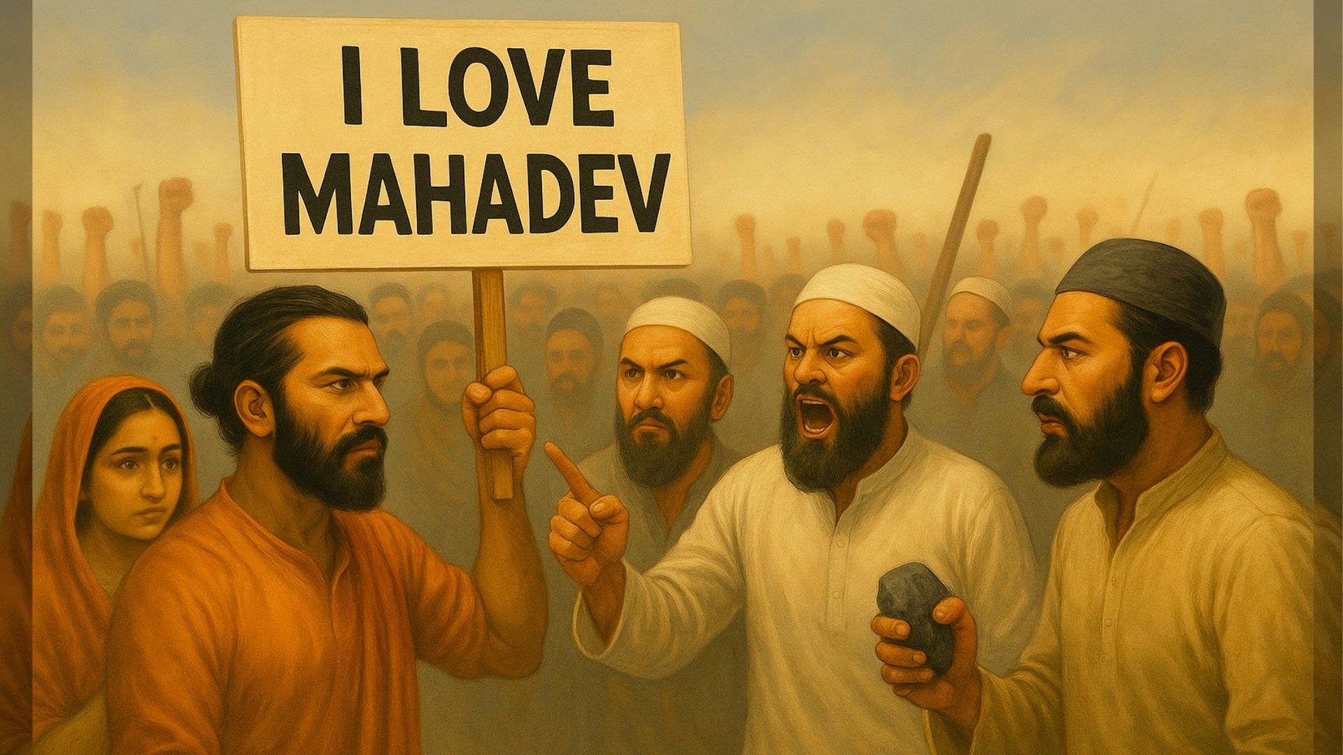 हिंदुओं ने इस्लामी कट्टरपंथियो की हिंसा का 'आई लव महादेव' से दिया जवाब ...